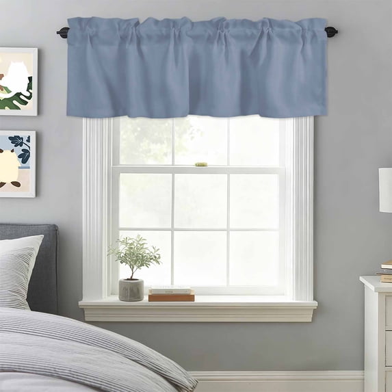 Curtain Valance for Windows, Solid Pure Cyan Light Blue Kitchen ...