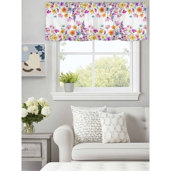 Curtain Valance for Windows, Spring Garden Blossom Flower Kitchen ...