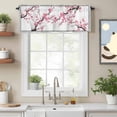 Curtain Valance for Windows, Spring Pink Cherry Flower Kitchen Valances ...