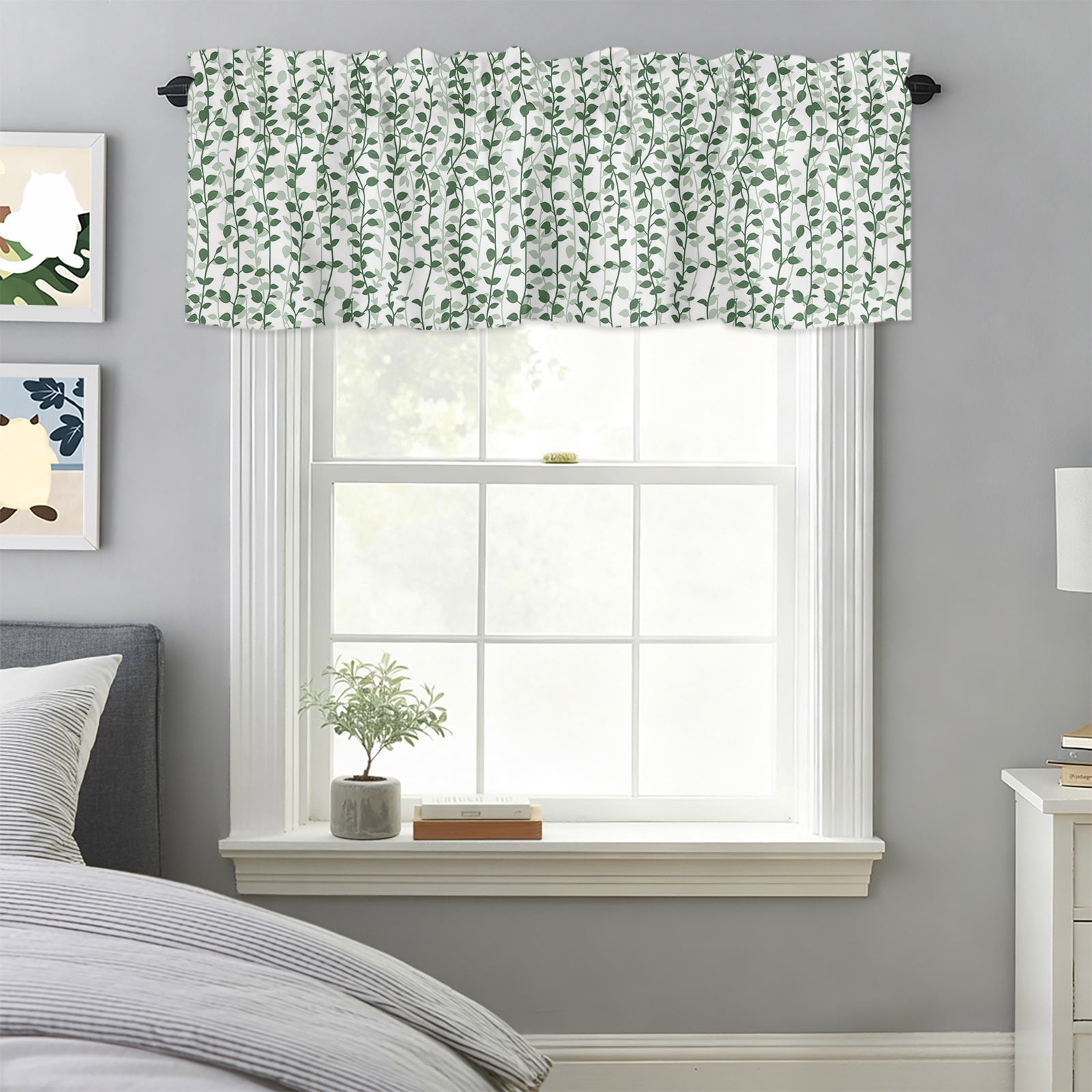 Curtain Valance for Windows, Spring Plants Ivy Kitchen Valances Rod ...