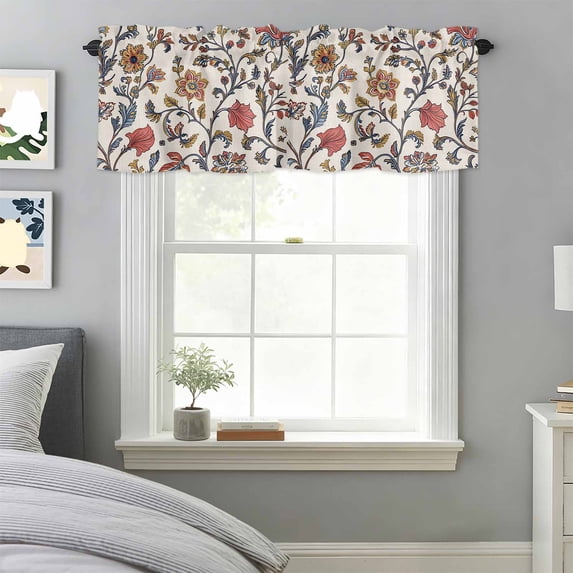 Curtain Valance for Windows, Summer Pastoral Wild Flowers Kitchen ...