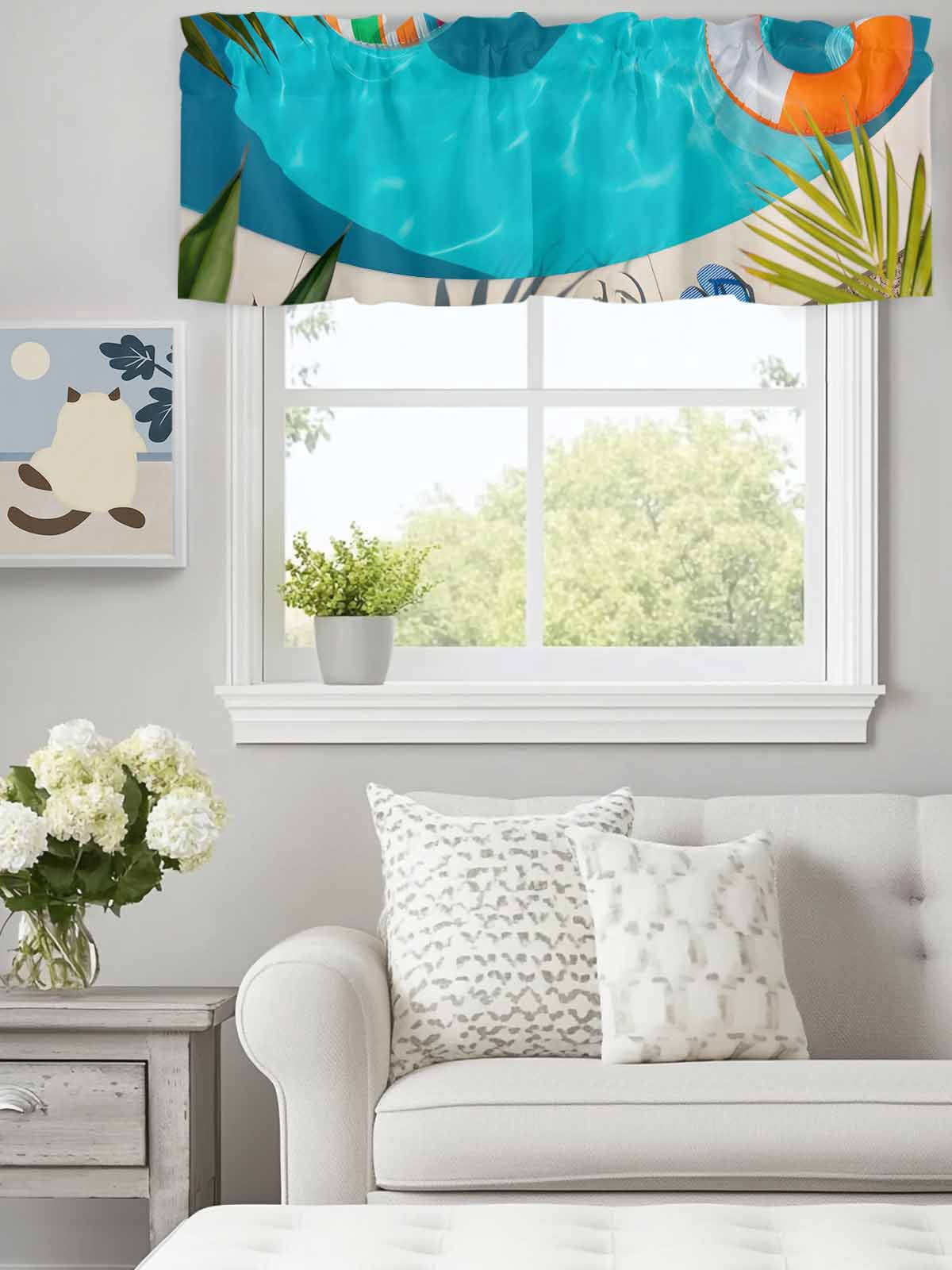 Curtain Valance for Windows, Swimming Pool Swimming Circle Kitchen ...