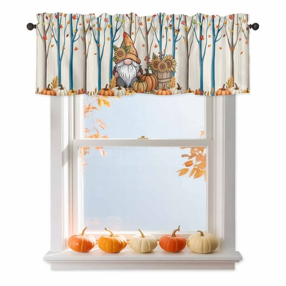 Curtain Valance for Windows,Thanksgiving Dwarf Pumpkin Kitchen Valances ...