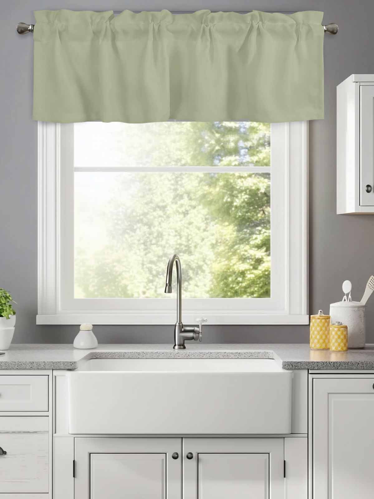 Curtain Valance for Windows,Vintage Green Graze Pattern Kitchen ...