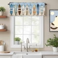 Curtain Valance for Windows, Watercolor Nautical Sailing Plank Kitchen ...