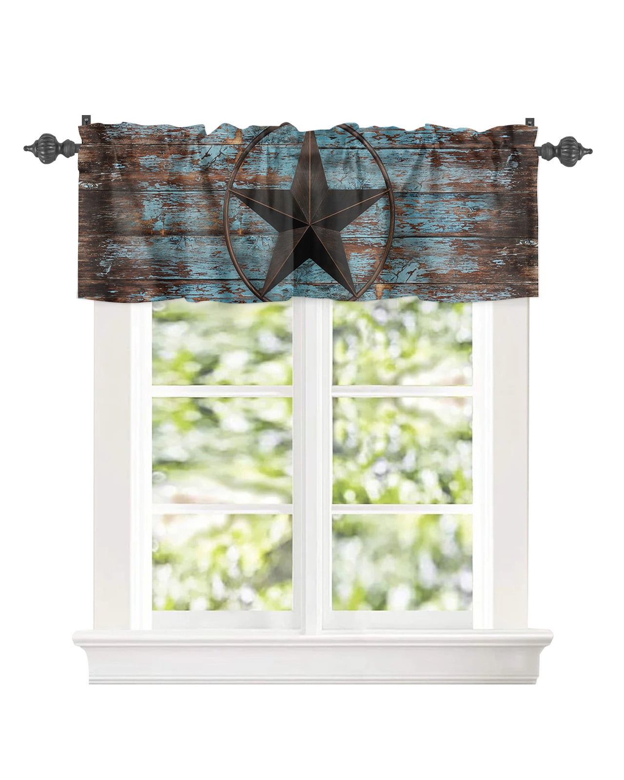 Curtain Valance for Windows Western Metal Stars Independence Day ...