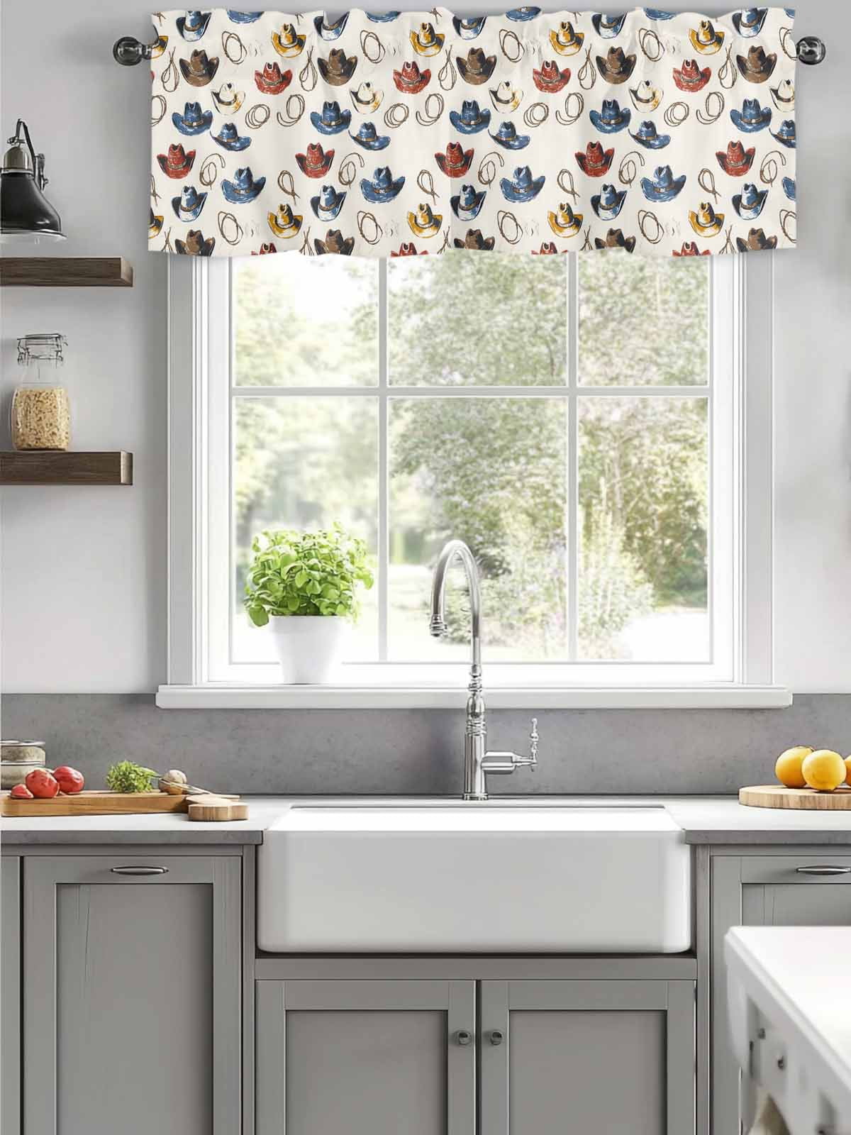 Curtain Valances for Kitchen,Classic Western Cowboy Desert Window ...