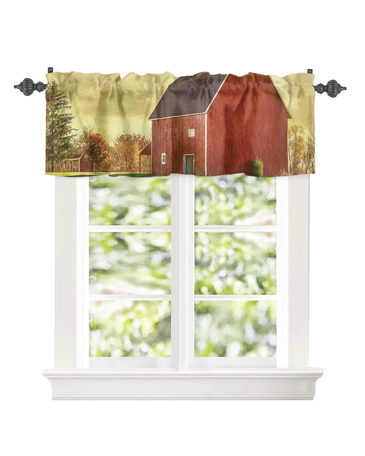 Curtain Valances for Kitchen Windows American Rural Retro Farmhouse ...