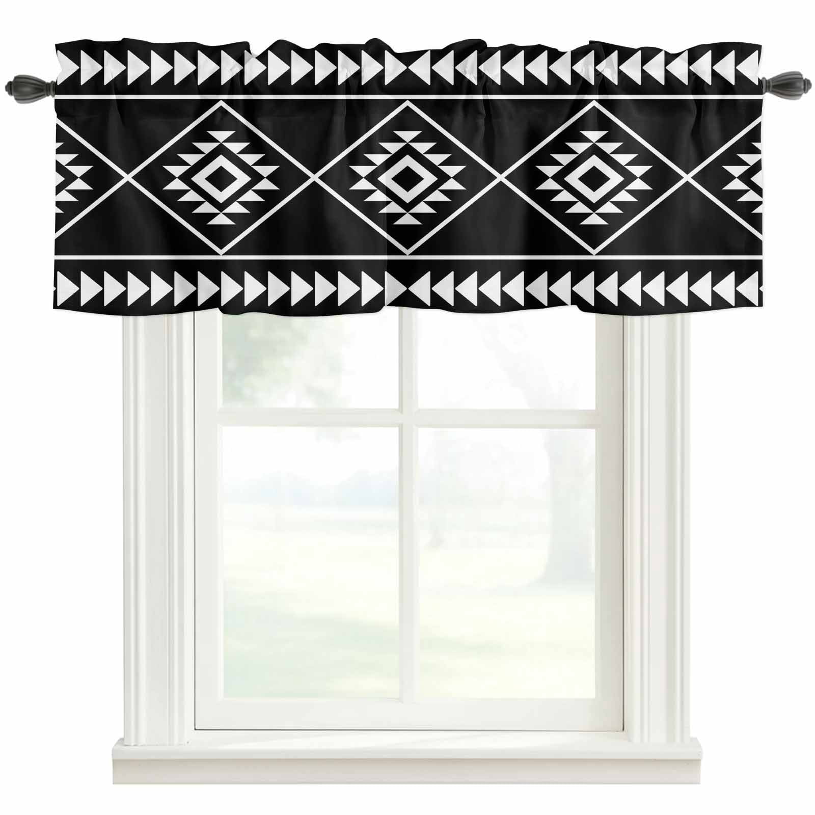 Curtain Valances for Kitchen Windows,Rod Pocket Short Valance Abstract ...