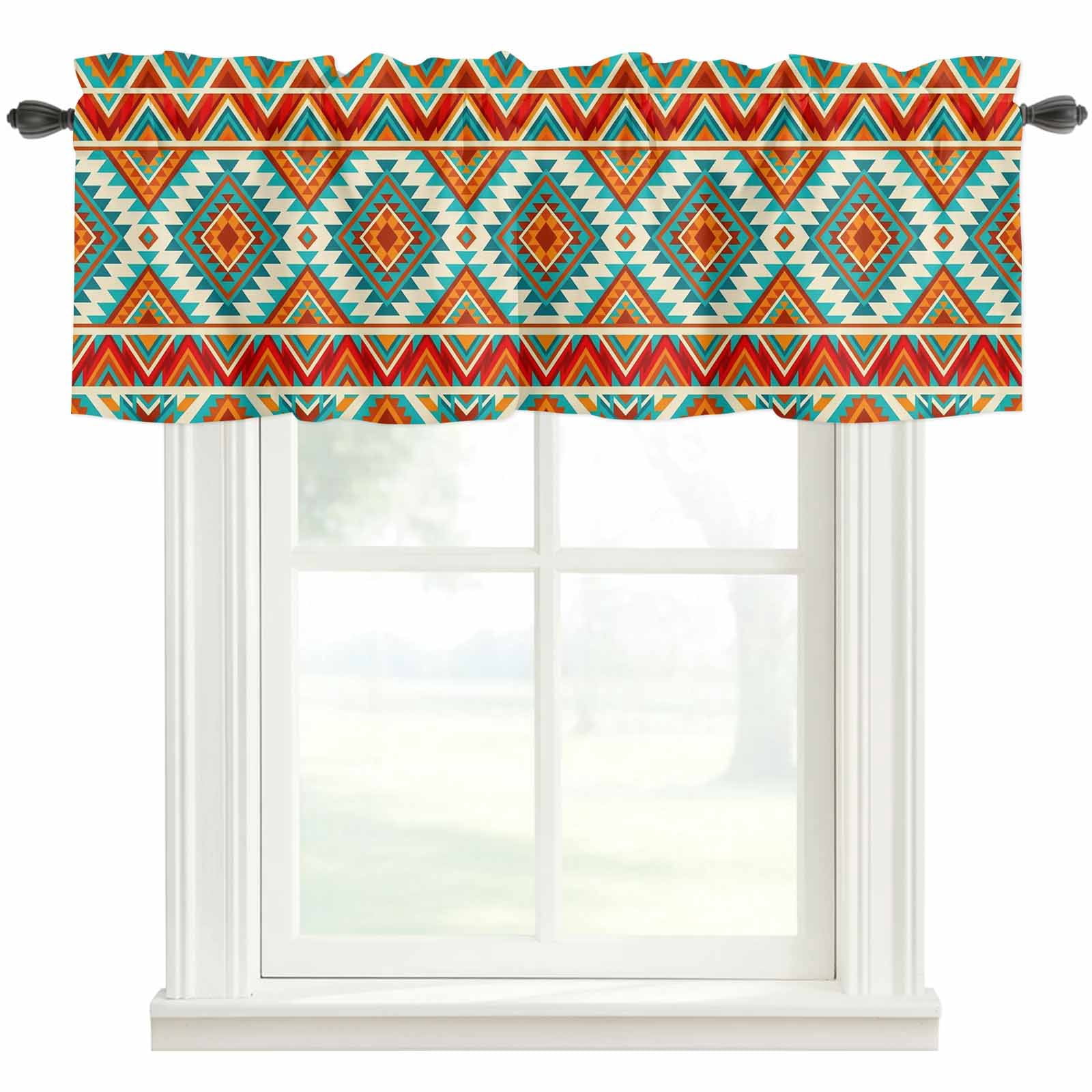 Curtain Valances for Kitchen Windows,Rod Pocket Short Valance Abstract ...