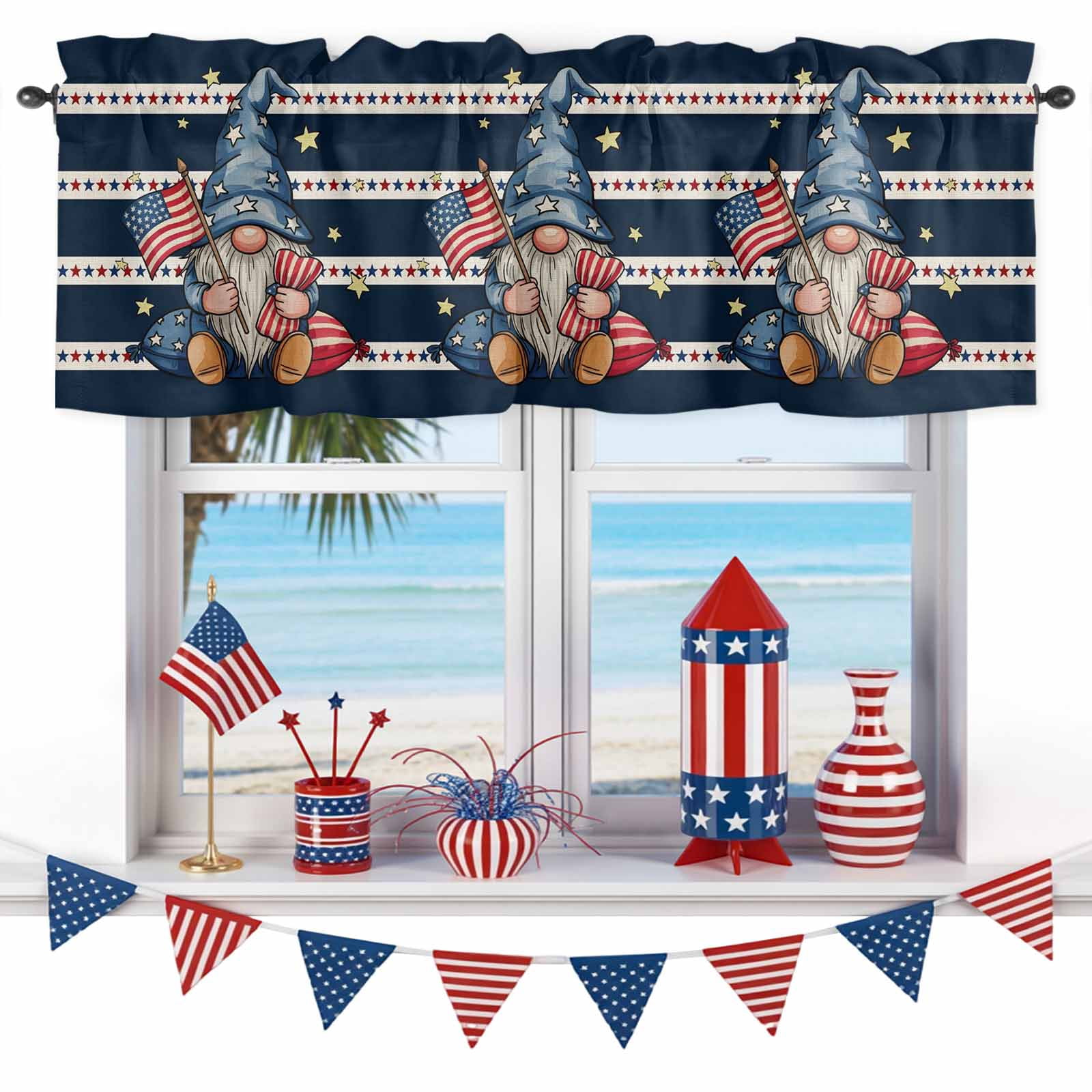 Curtain Valances for Kitchen Windows,Rod Pocket Short Valance American ...