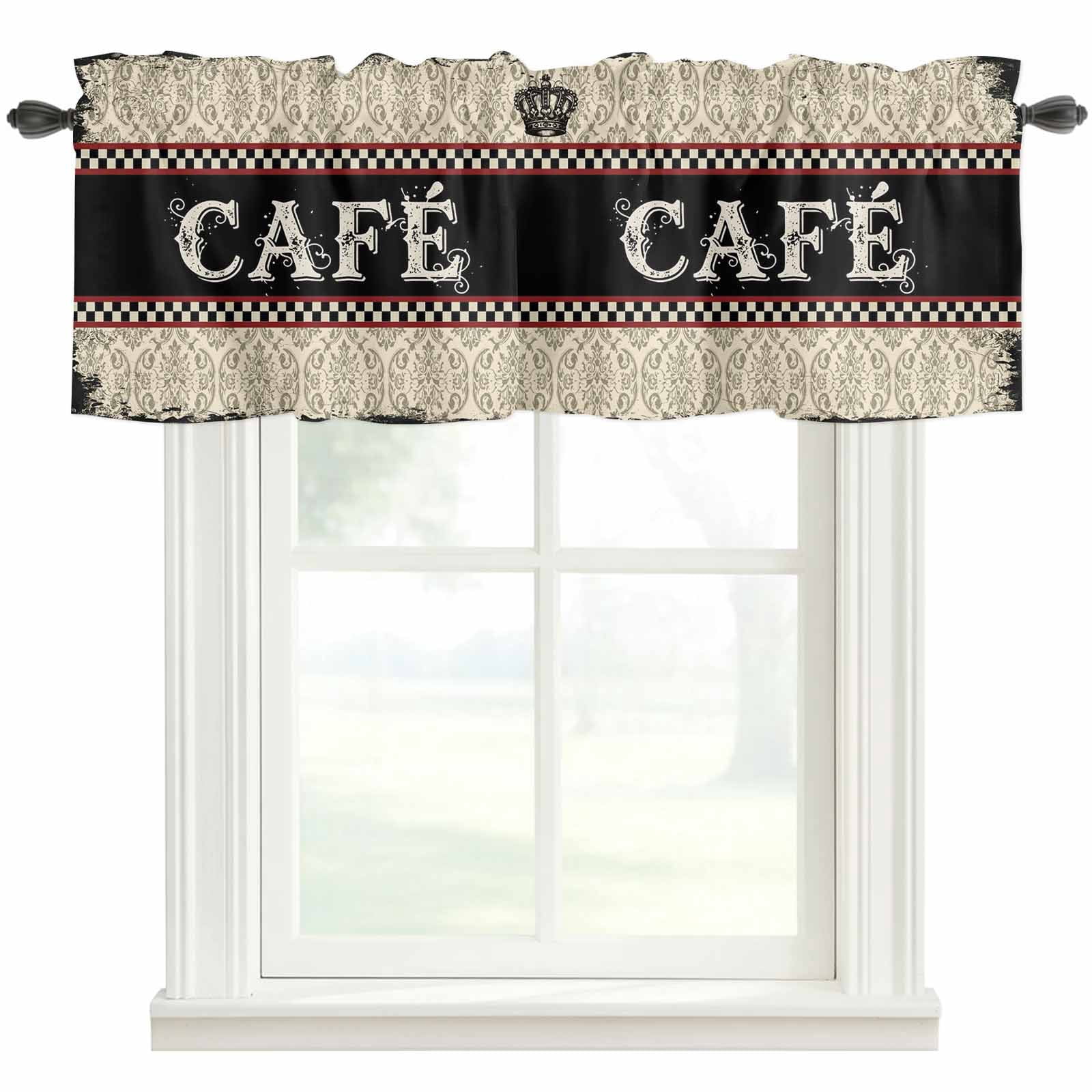 Curtain Valances for Kitchen Windows,Rod Pocket Short Valance Cafe ...