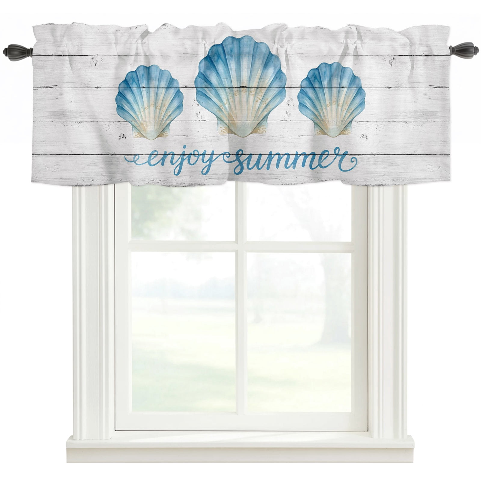 Curtain Valances for Kitchen Windows,Rod Pocket Short Valance Enjoy ...