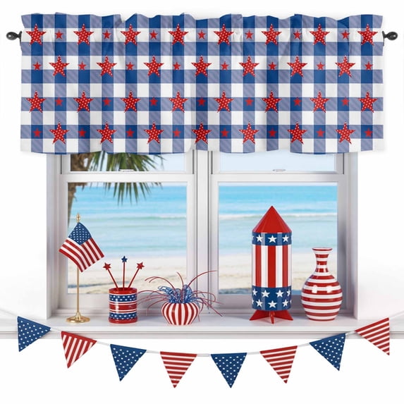 Curtain Valances for Kitchen Windows,Rod Pocket Short Valance Happy ...