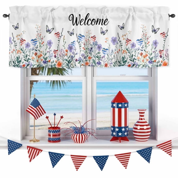 Curtain Valances for Kitchen Windows,Rod Pocket Short Valance ...