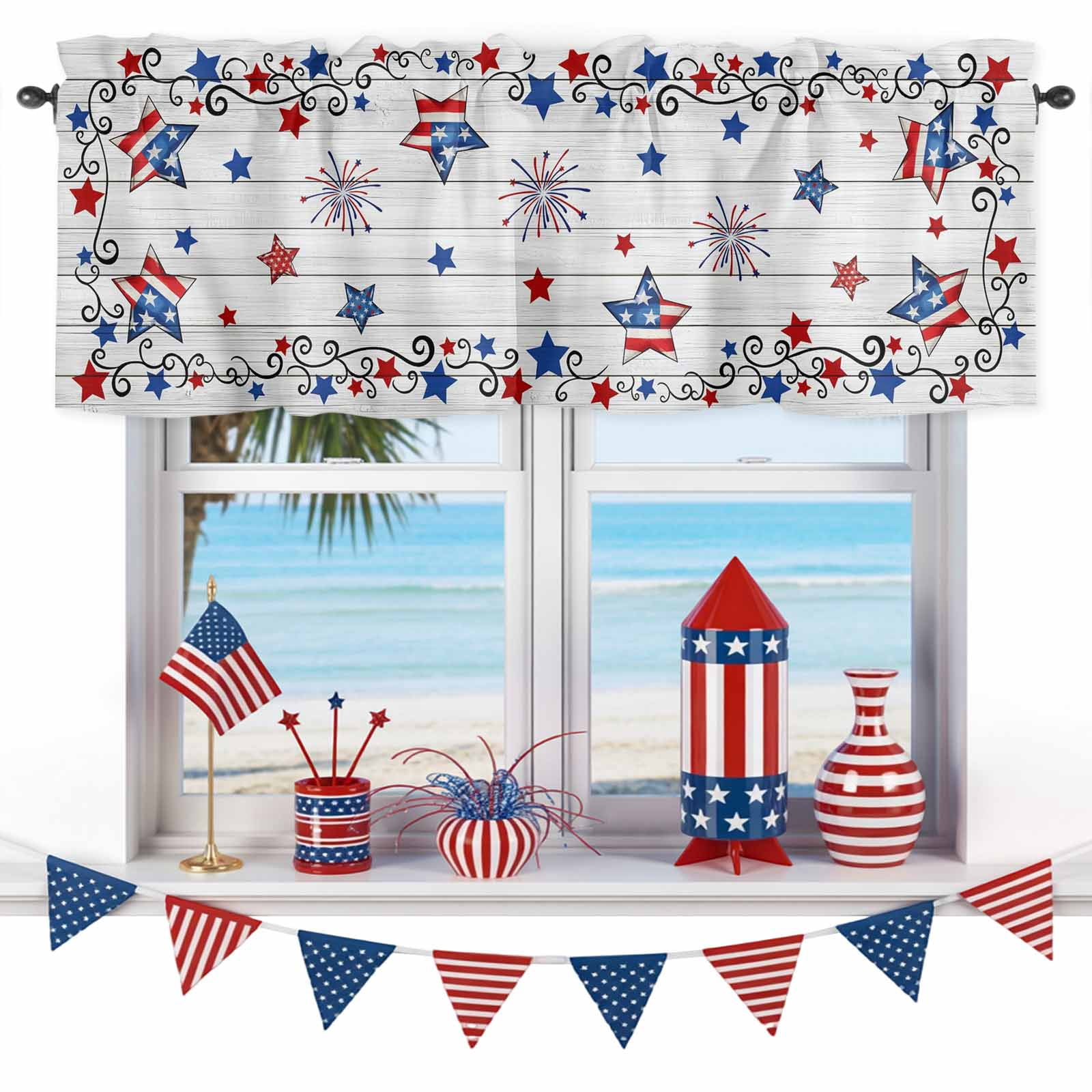 Curtain Valances for Kitchen Windows,Rod Pocket Short Valance ...