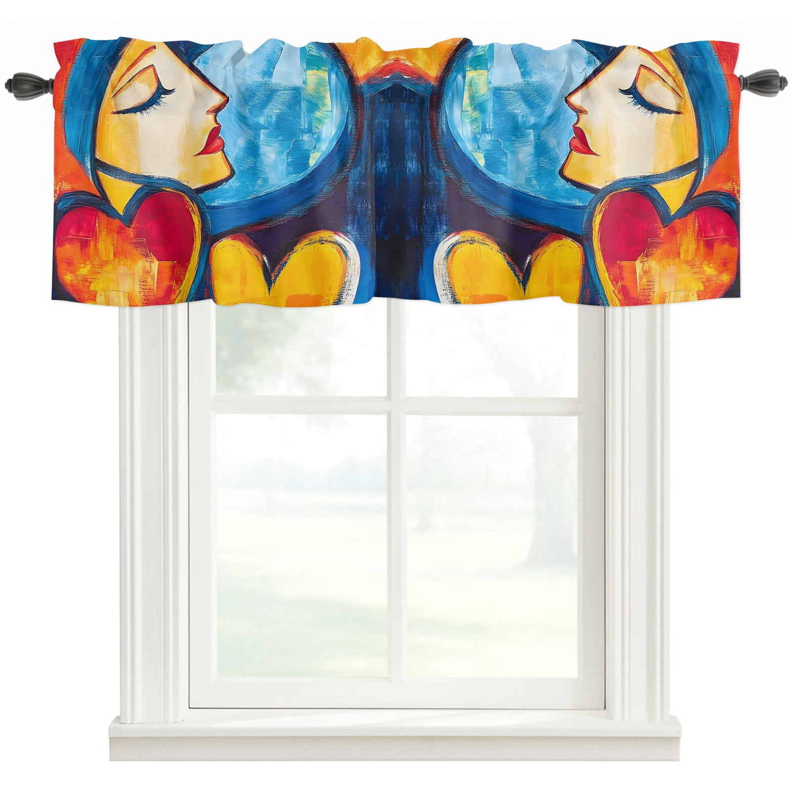 Curtain Valances for Kitchen Windows,Rod Pocket Short Valance Modern ...