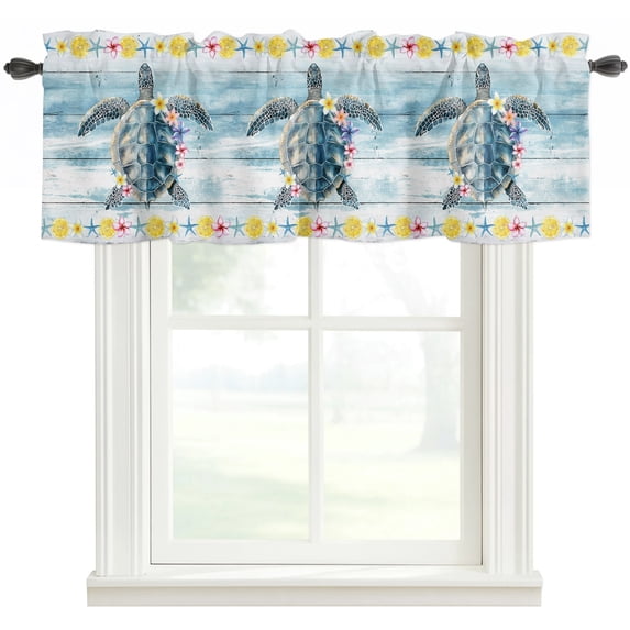Curtain Valances for Kitchen Windows,Rod Pocket Short Valance Nautical ...