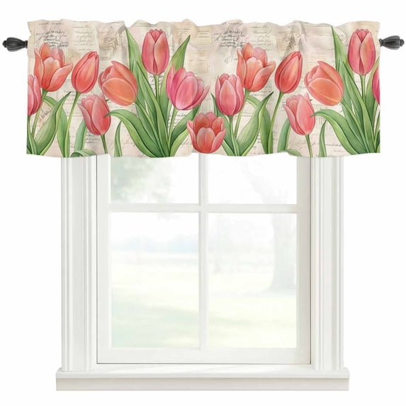 Curtain Valances for Kitchen Windows,Rod Pocket Short Valance Spring ...