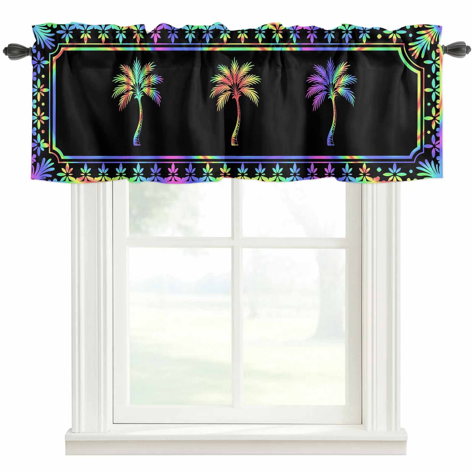 Curtain Valances for Kitchen Windows,Rod Pocket Short Valance Summer ...