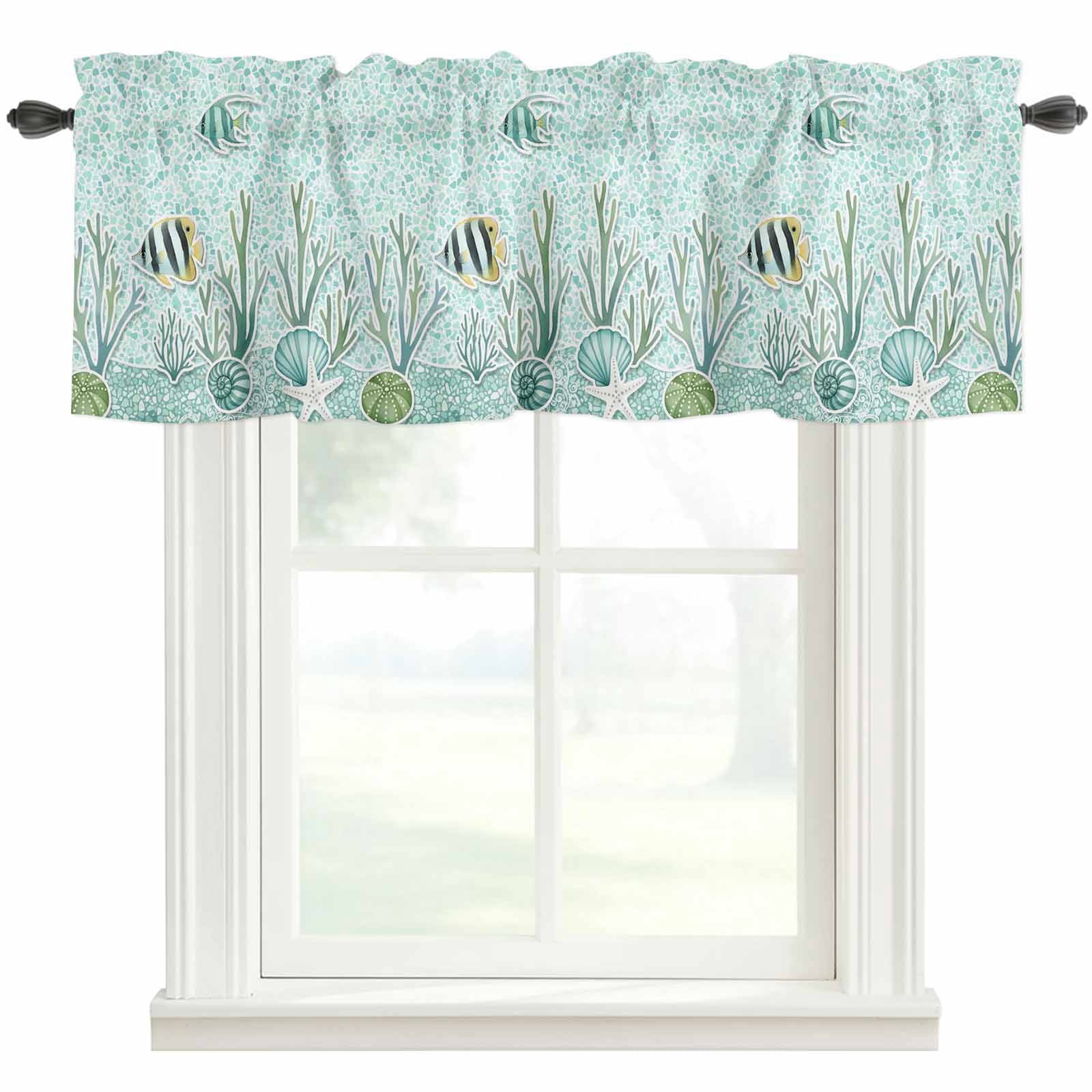 Curtain Valances for Kitchen Windows,Rod Pocket Short Valance Summer ...