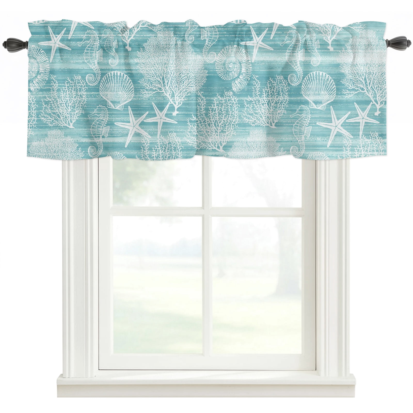 Curtain Valances for Kitchen Windows,Rod Pocket Short Valance Summer ...