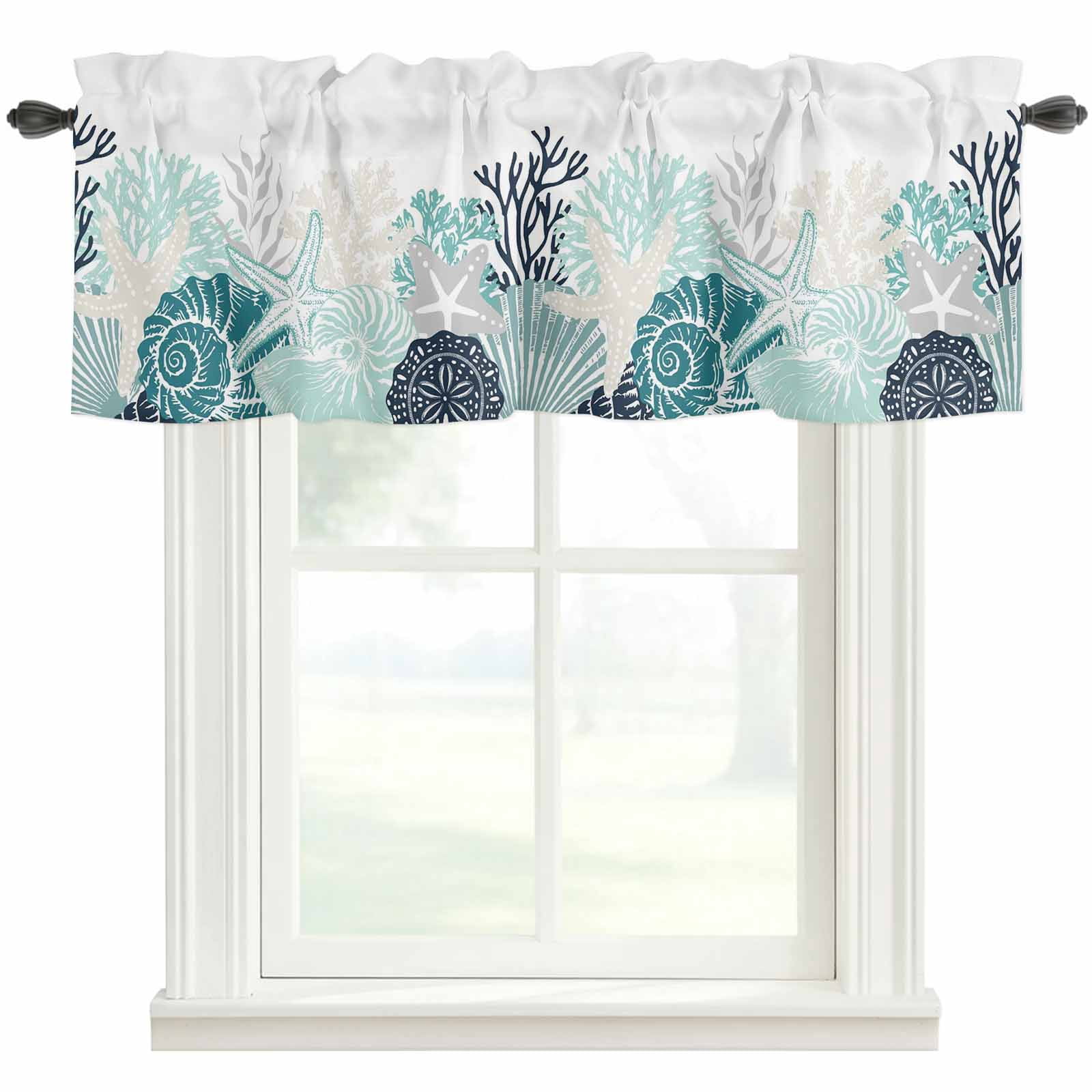 Curtain Valances for Kitchen Windows,Rod Pocket Short Valance Summer ...