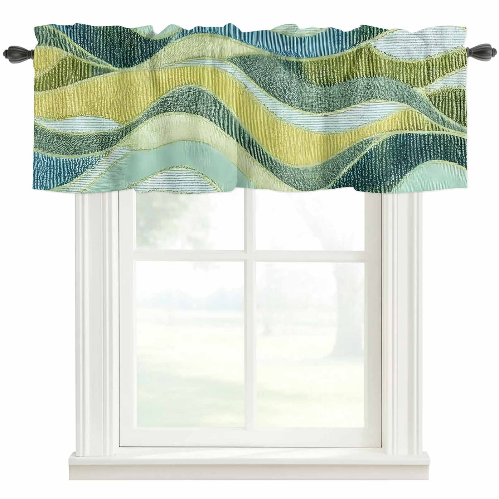 Curtain Valances for Kitchen Windows,Rod Pocket Short Valance Vintage ...