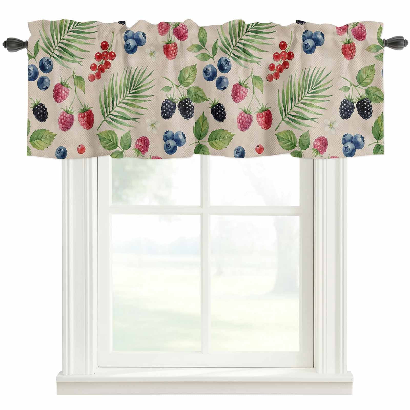 Curtain Valances for Kitchen Windows,Rod Pocket Short Valance ...