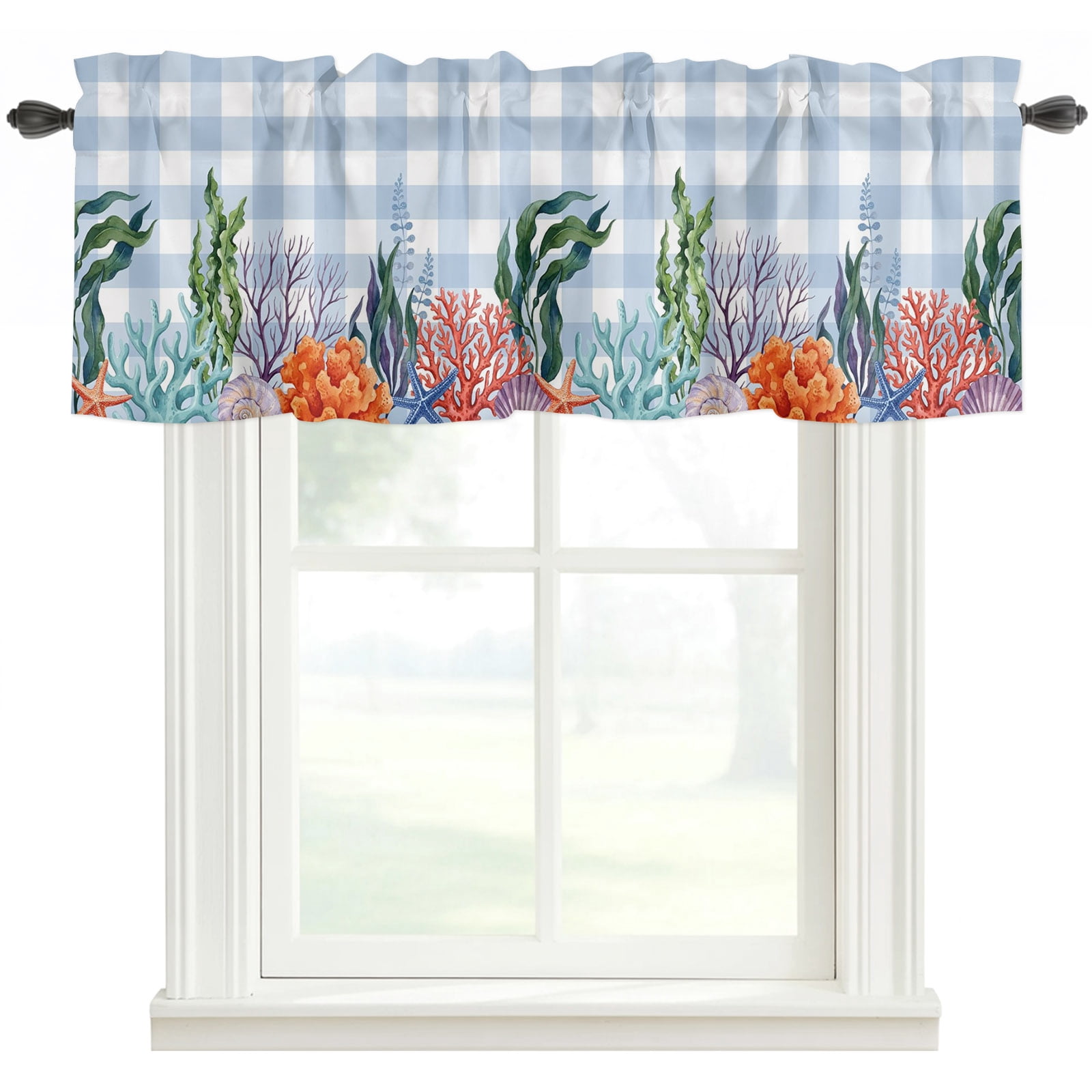 Curtain Valances for Kitchen Windows,Rod Pocket Short Valance ...