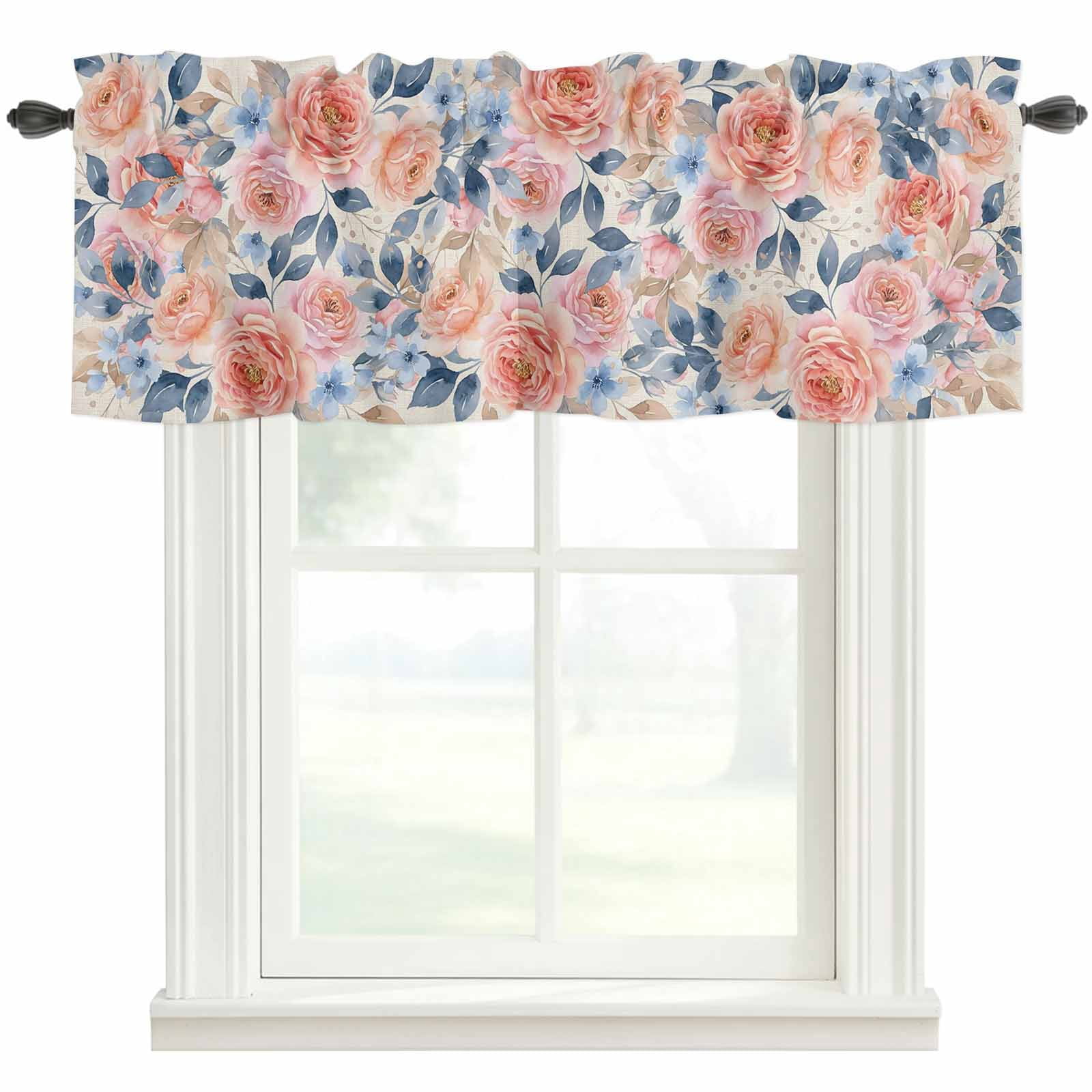 Curtain Valances for Kitchen Windows,Rod Pocket Short Valance ...