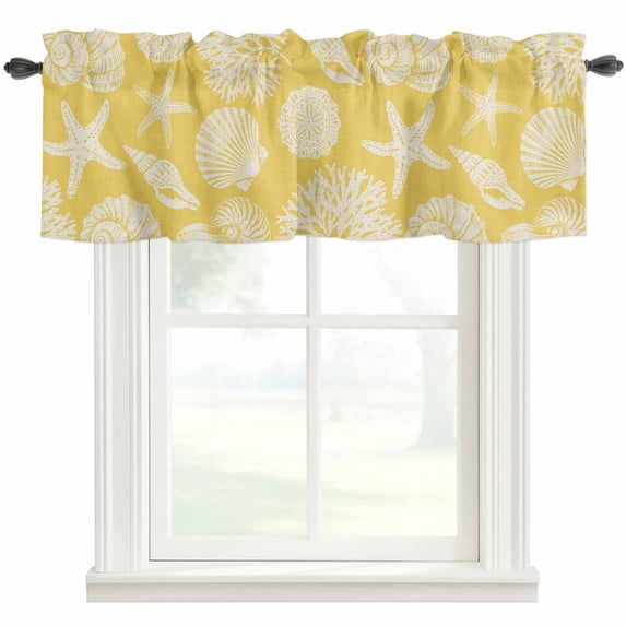 Curtain Valances for Kitchen Windows,Rod Pocket Short Valance Yellow ...