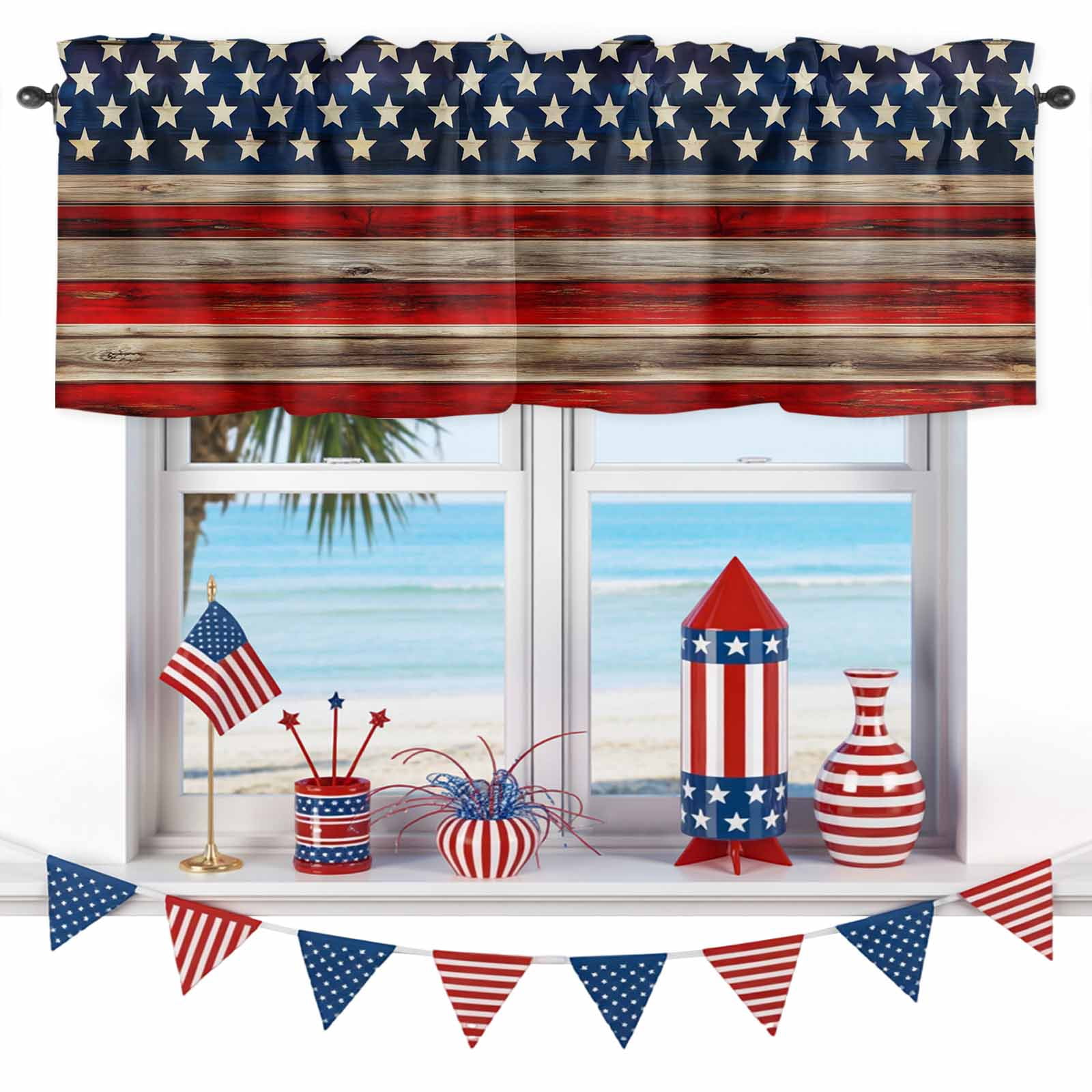 Curtain Valances for Kitchen Windows,Rod Pocket Short Valance ...
