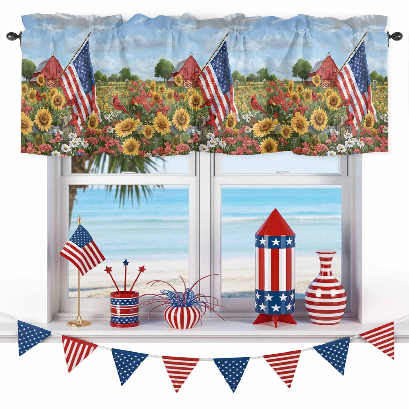 Curtain Valances for Kitchen Windows,Rod Pocket Short Valance ...