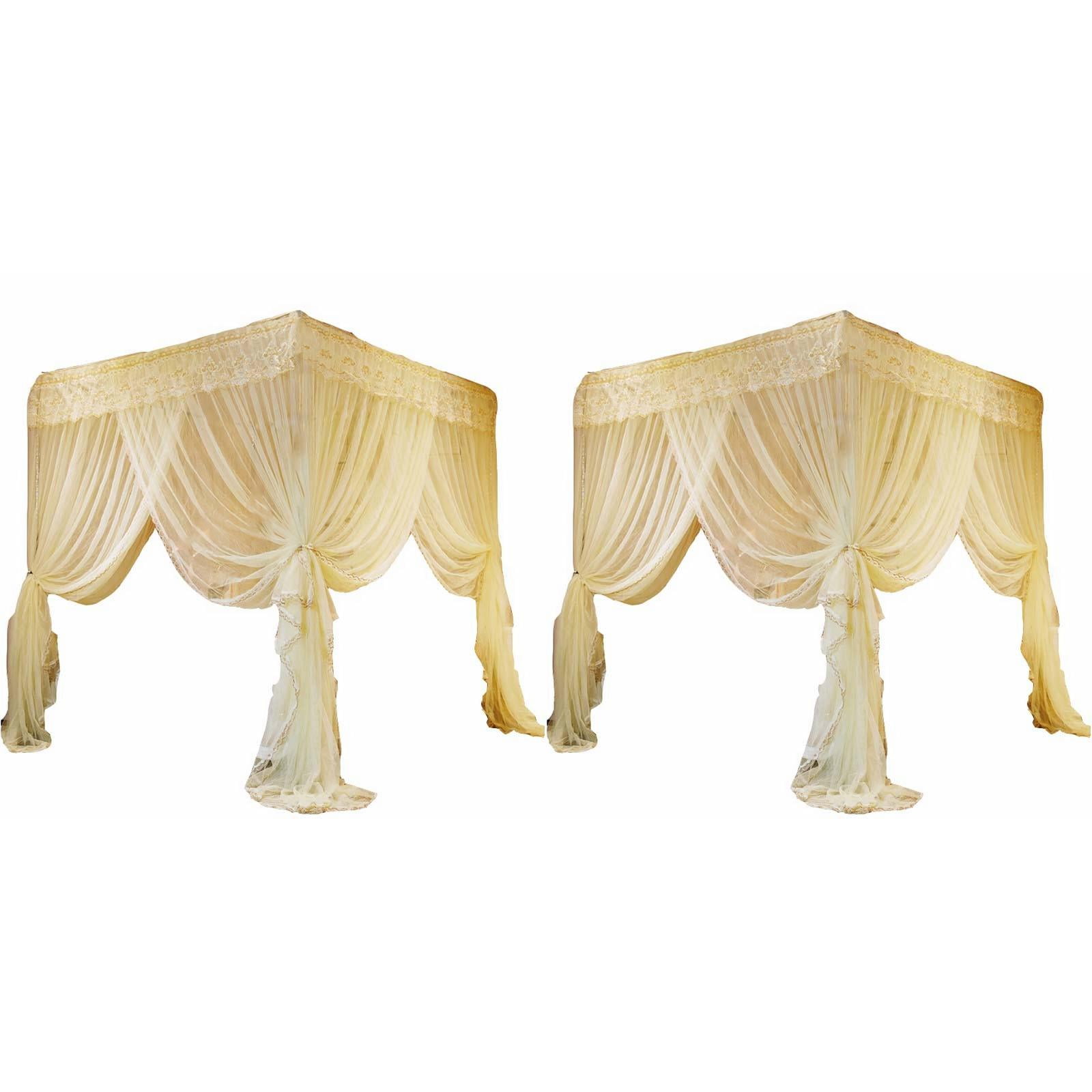 CurtainElegant Lace Canopy Net No Frame Required For Easy Setup Fit For ...