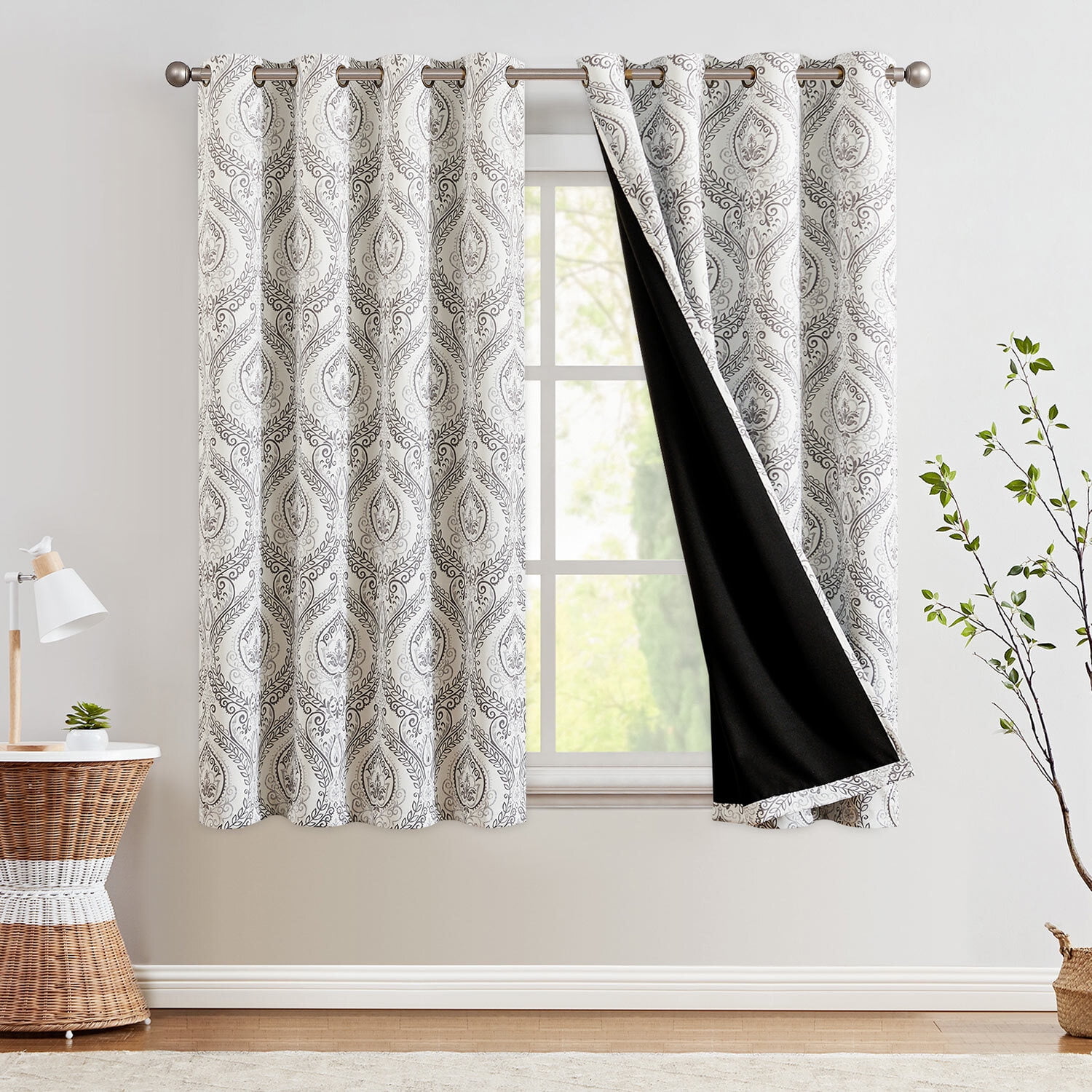 Free Shipping! Curtainking 100% Blackout Curtains 63 in 2 Panels Grey ...