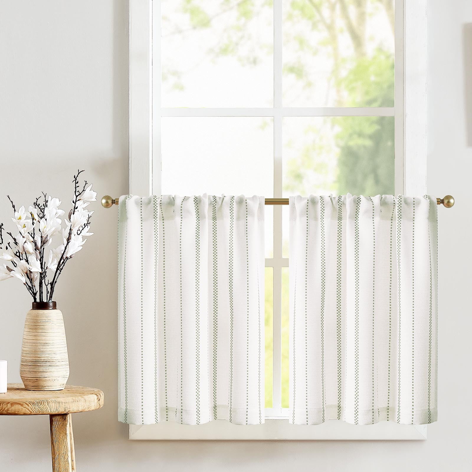 Curtainking 36 inch Length Cafe Curtains Light Filtering Kitchen ...