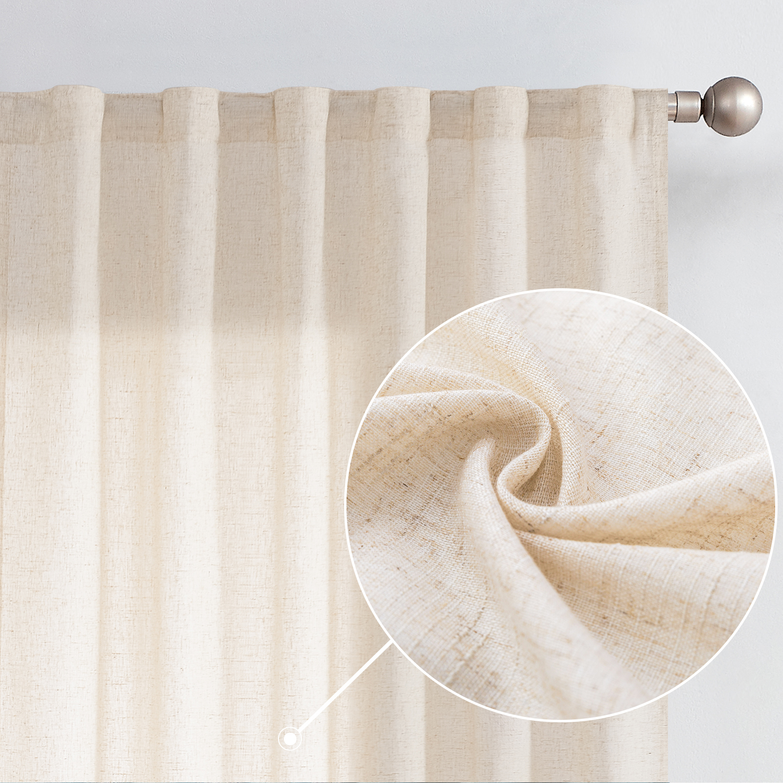 Pairs to Go Cadenza Solid Light Filtering Rod Pocket Curtain Panel ...