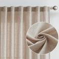 Curtainking 63 inch Linen Back Tab Curtains, Pair of Taupe Window ...