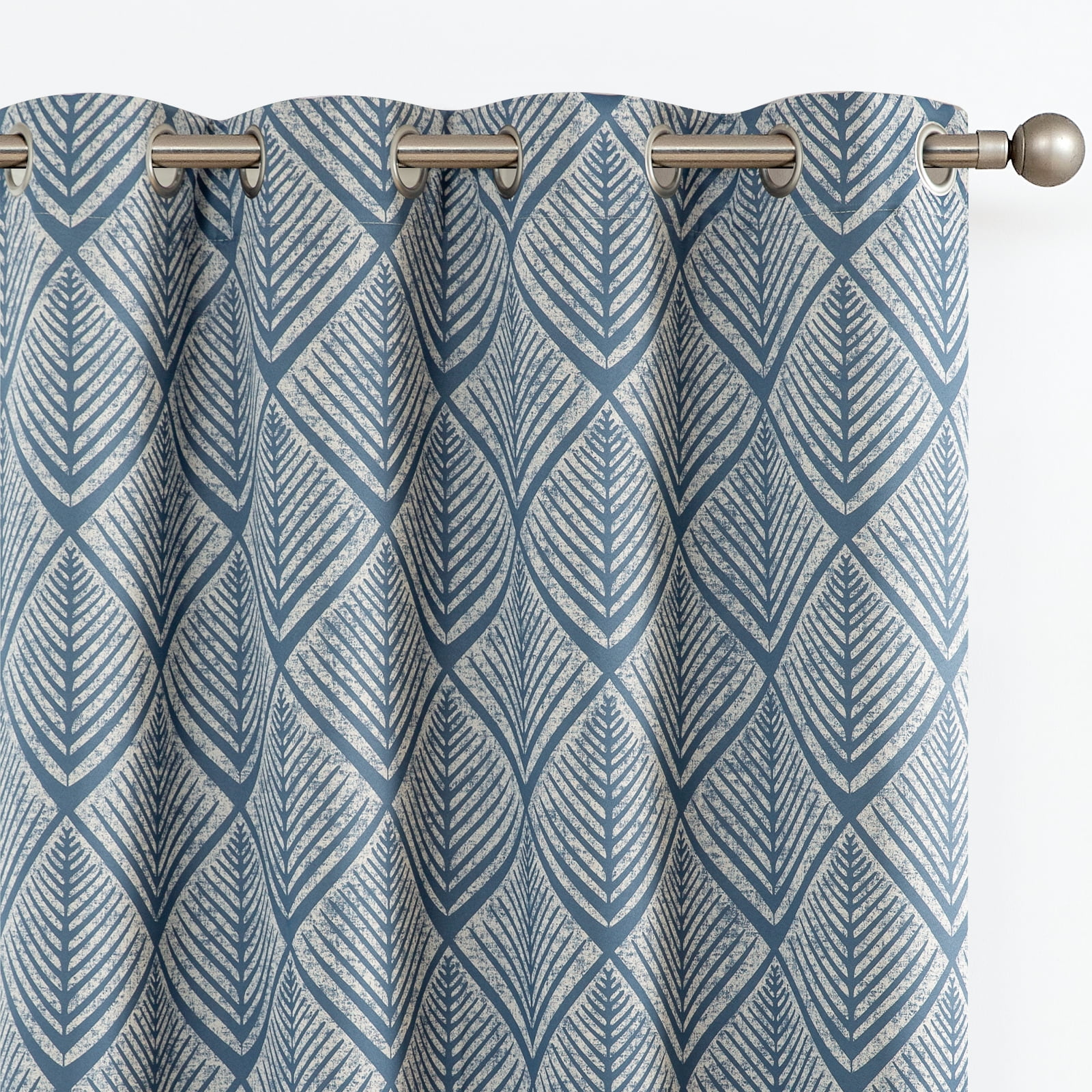 Free Shipping! Curtainking Blackout Curtains Blue Geometric Pattern ...