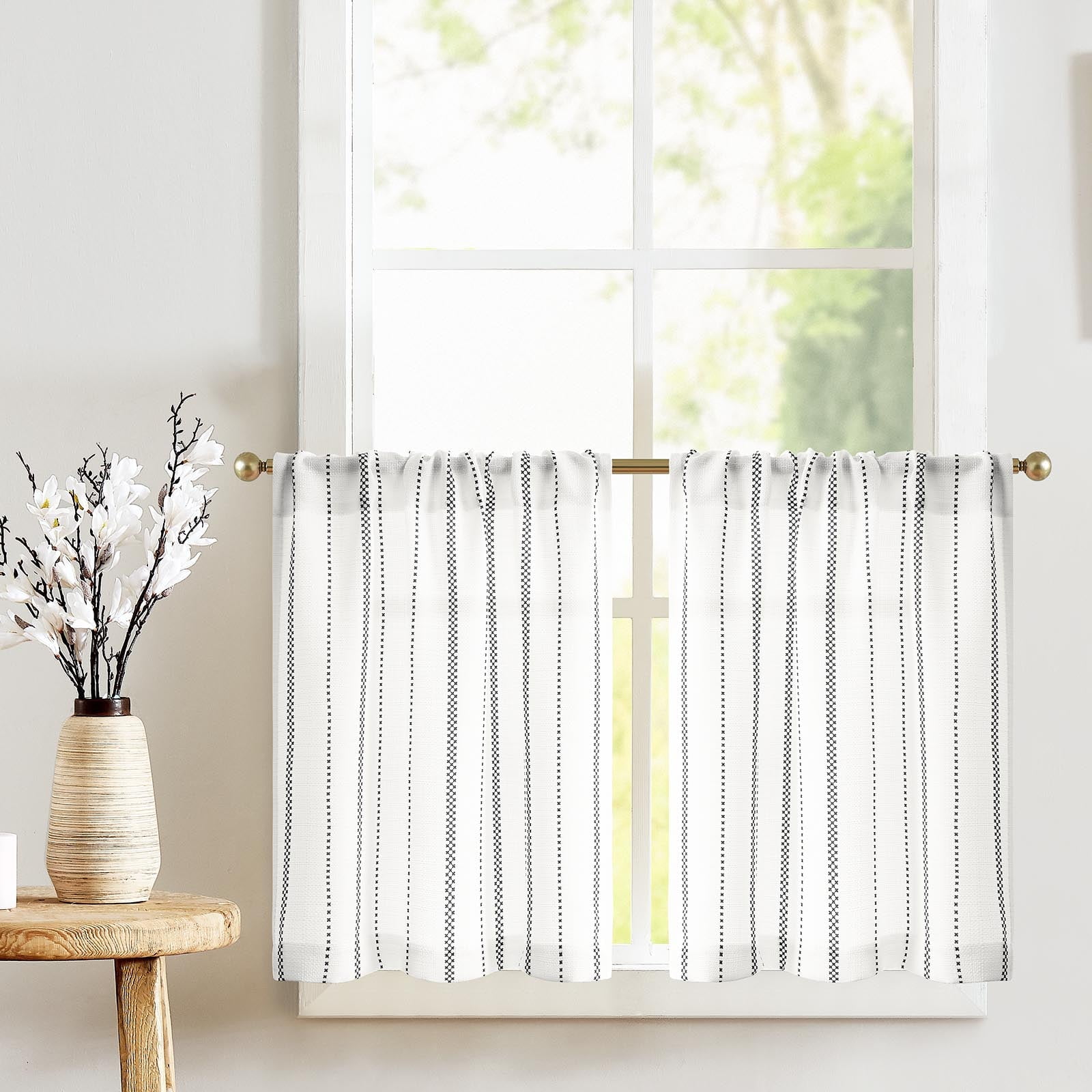 Curtainking Cafe Curtains 26x36 inch Curtains Light Filtering Curtains ...