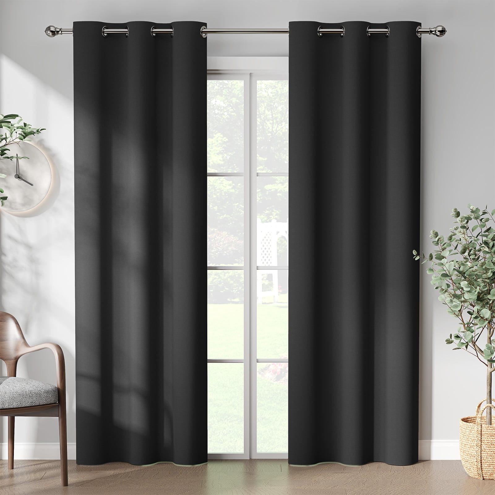 Curtainking 40x84 inch Blackout Window Drapes for Bedroom and Living ...