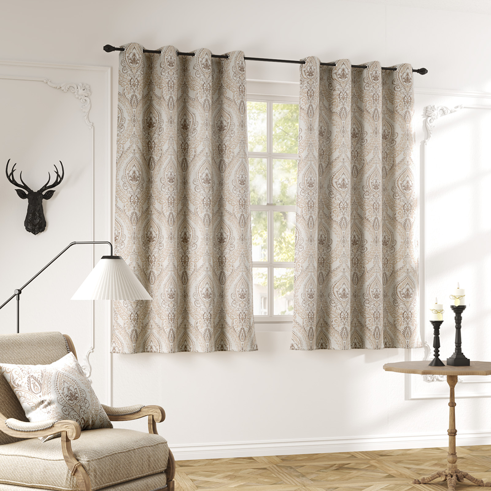Curtainking Blackout Curtains for Bedroom Thermal Curtains Floral ...