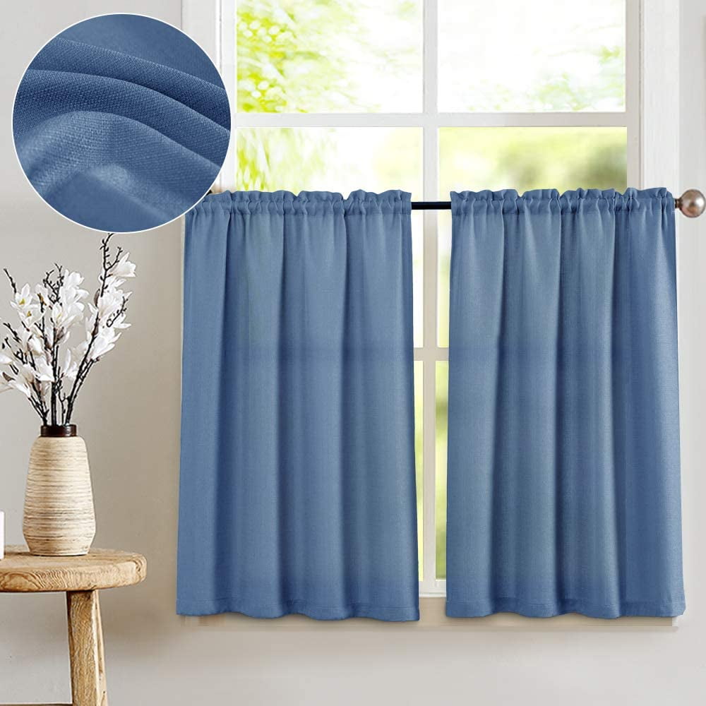 Curtainking Kitchen Curtains Casual Weave Short Curtains Semi Sheer ...