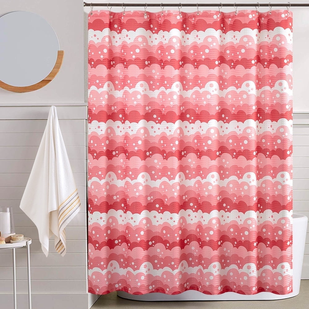 Curtainking Shower Curtain for Bathroom Water-Repellent Pink Spume ...