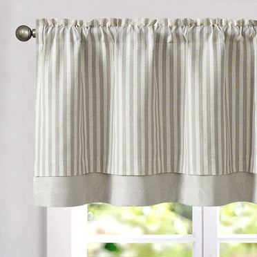 Curtainking Country Style Ticking Stripe Blackout Kitchen Valance ...