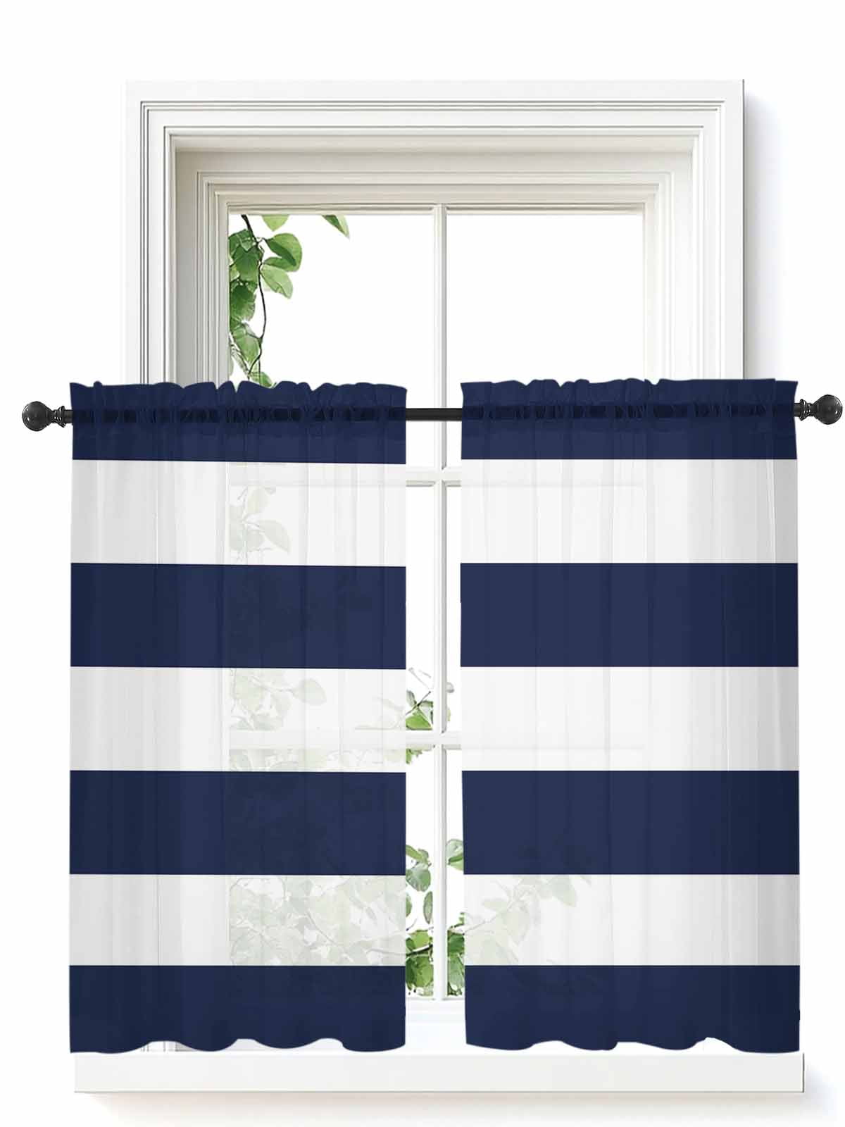 Curtains 45 Inch Length, Sheer Curtains for Bedroom Living Room Window ...