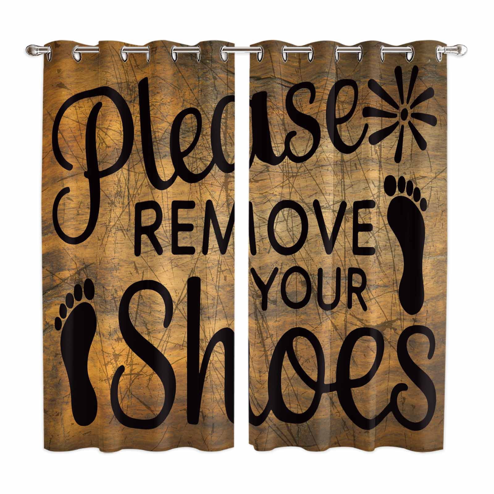 Curtains 63 Inch Length 2 Panels, Please Remove Your Shoes Grommets ...