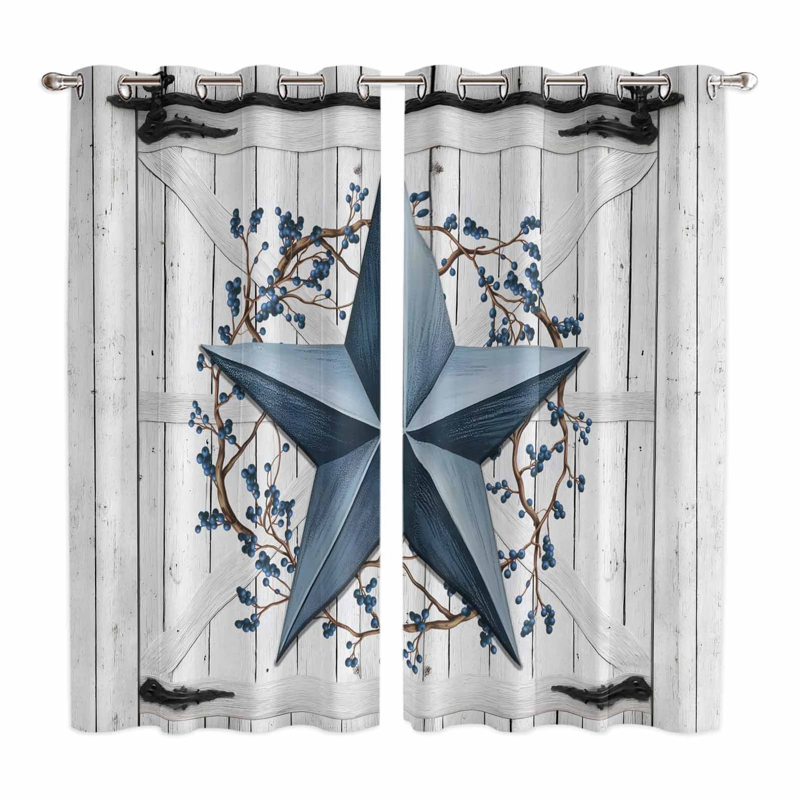 Curtains 63 Inch Length 2 Panels, Texas Star Vintage Grommets Window ...