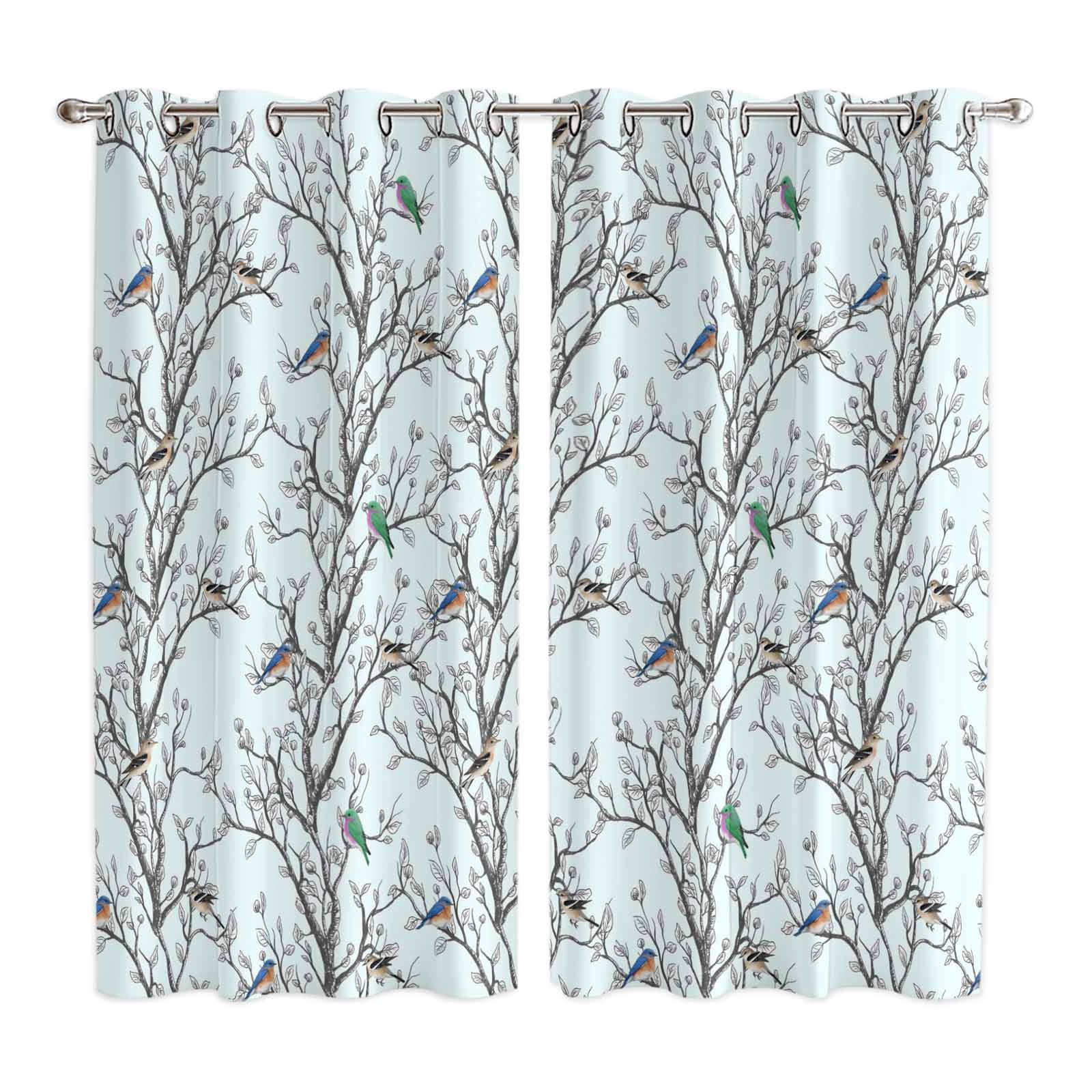 Curtains 84 Inches Long 2 Panels, Natural Trees Branches Grommets ...